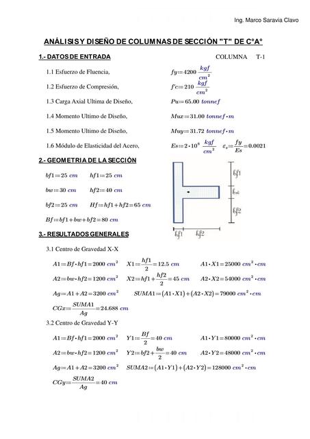Diseño Columna Seccion T 1 | Kiko Perez Escobar | uDocz