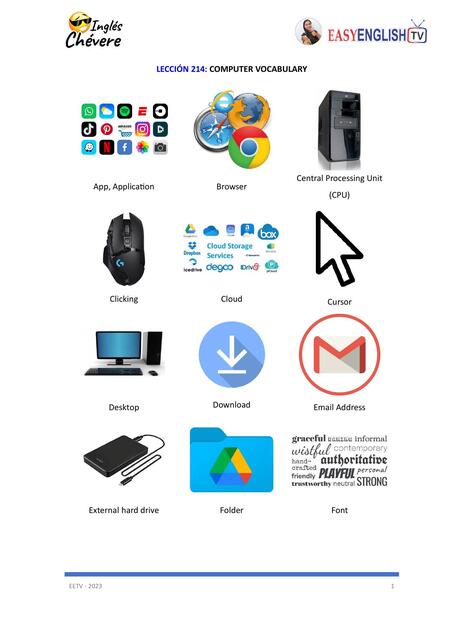 LECCIÓN 214 COMPUTER VOCABULARY EETV Recuperado au | ANGELA | uDocz