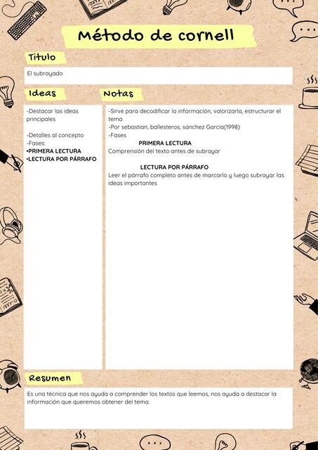 Cornell Note taking Digital and Printable Workshee | uDocz