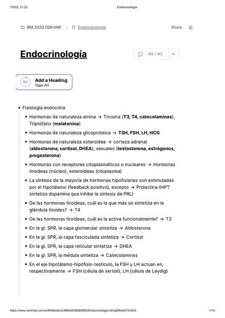 Flashcards de ENDOCRINOLOGIA | Por MEDICSTORE | uDocz
