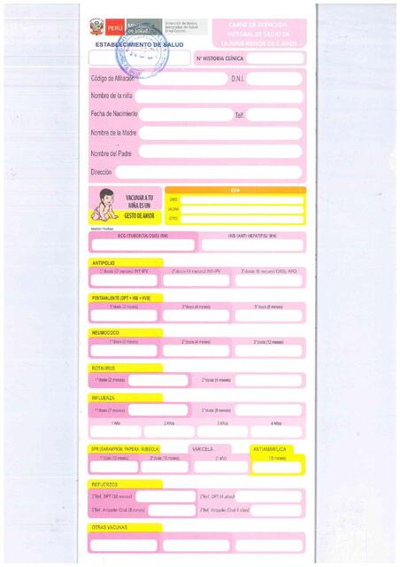 Carnet de Atención integral de la niña | MARIA ALONDRA DANIELA DIAZ ...