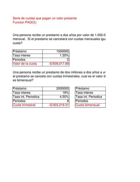 EJERCICIOS FORMULAS FINANCIERAS 2 | uDocz