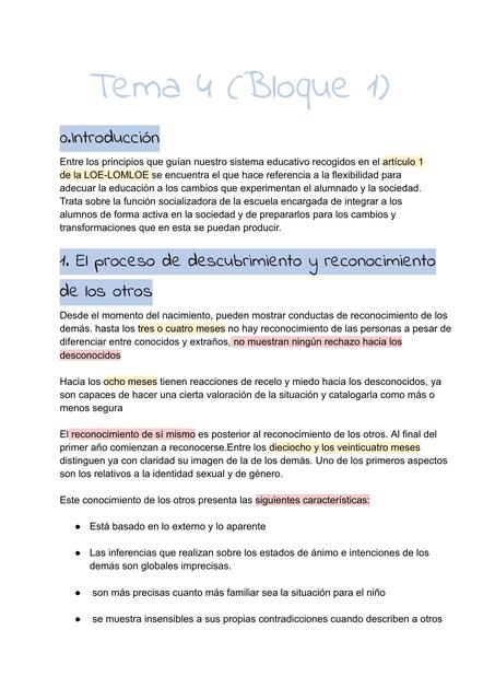 Tema 4 Bloque 1 oposición | Sara | uDocz
