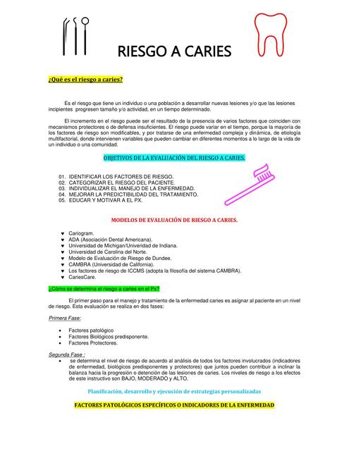 RIESGO DE CARIES | Imbriani | uDocz