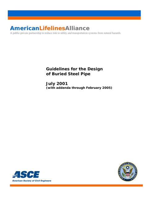 ASCE guidelines for the design of buried steel pipelines | Rafael | uDocz