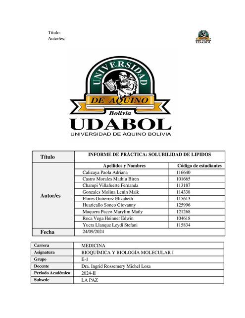 Informe Solubilidad Lipidos Giovanny Huaricallo Soncco Udocz