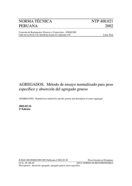 NORMA TECNICA NTP PERUANA | George Carbajal Cardenas | uDocz