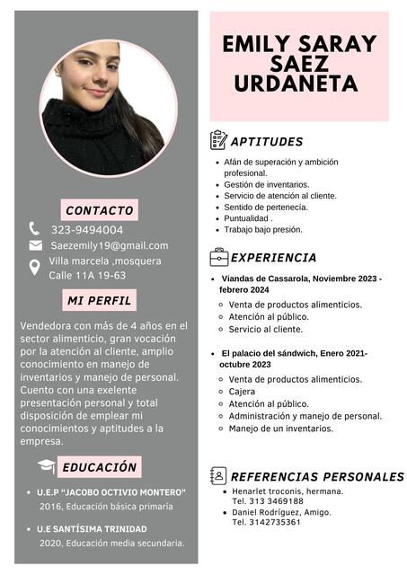 Currículum Emily Saez | Emily | uDocz