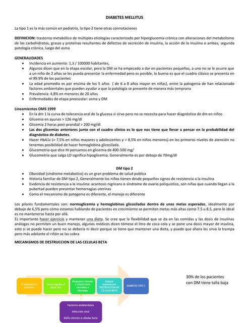 Diabetes Mellitus Y Cetoacidosis Diabética Resumed Udocz