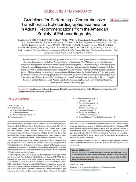 Guidelines for performing comprehensive TTE ASE | AURA | uDocz