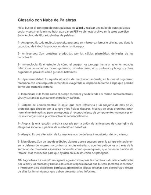 Glosario con Nube de Palabras | Chantal Abreu | uDocz