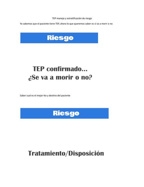 TEP manejo y estratificacion de riesgo docx | RICHARD WILSON QUINO ...