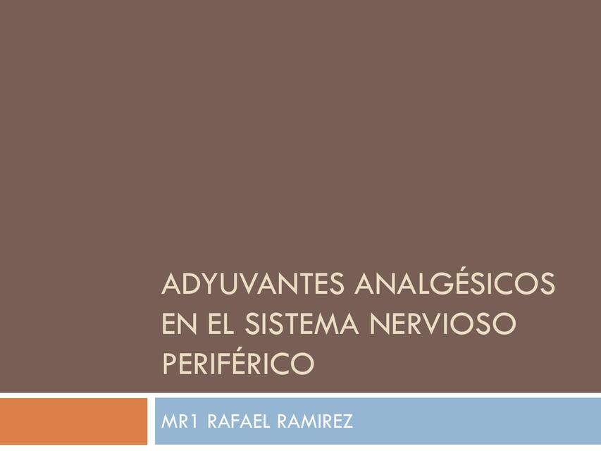 Adyuvantes Analgésicos en el Sistema Nervioso Peri | lucio ramirez ...
