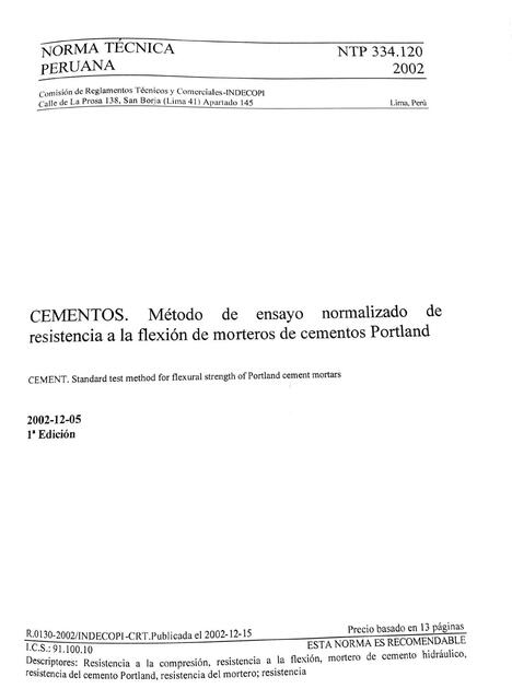 NTP 334 120 CEMENTO Corregida | Jhan carlos | uDocz