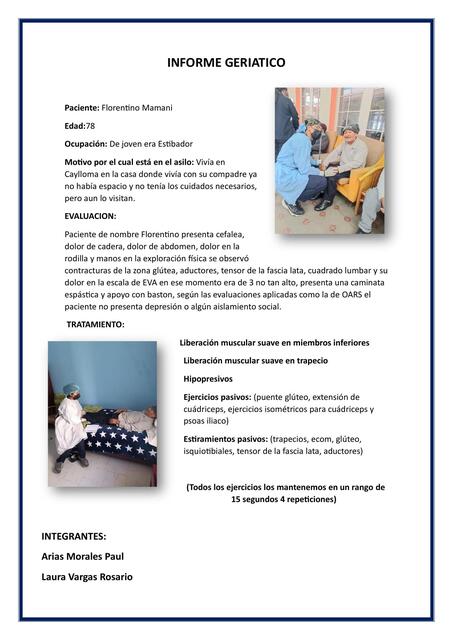 INFORME GERIATICO | paul arias | uDocz