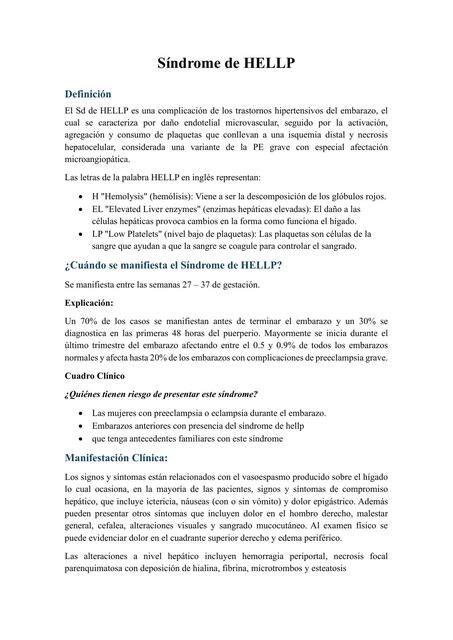 Síndrome de HELLP | Roger Intriago | uDocz
