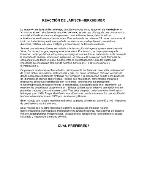Reacción de Jarisch Herxheimer ó Crisis Curativa | Cristina Contreras ...
