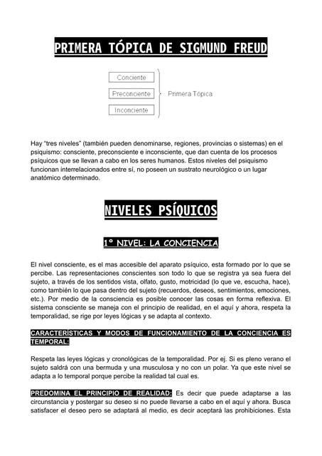 Primera Tópica de Sigmund Freud | Celeste Codutti | uDocz