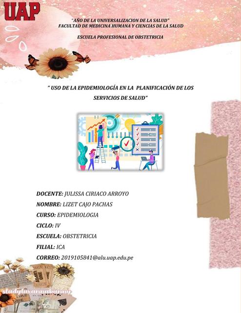 USO DE LA EPIDEMIOLOGÍA EN LA PLANIFICACIÓN DE LOS SERVICIOS DE SALUD ...