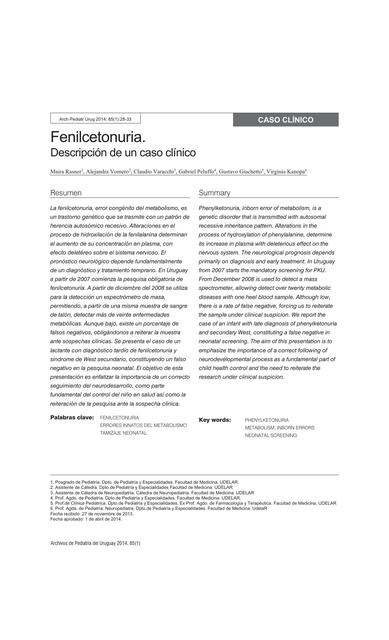 Fenilcetonuria | Luis Alberto | uDocz