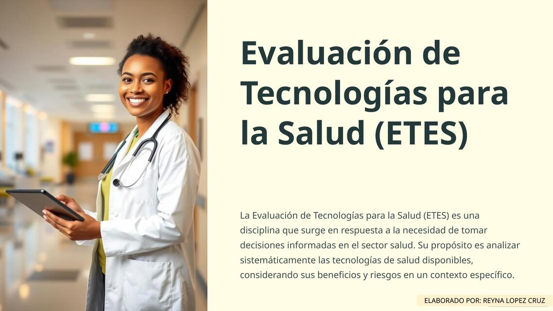 Evaluacion de Tecnologias para la Salud ETES | REYNA | uDocz