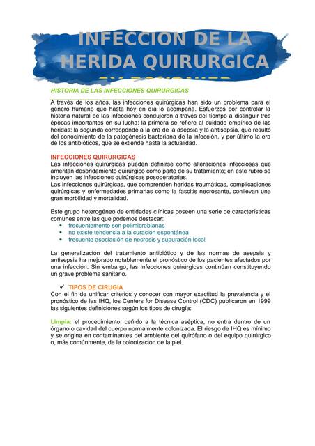 Infección de la herida quirúrgica | jordy rojas | uDocz