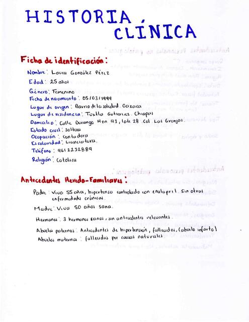 Historia clinica | Jocelyn Cruz | uDocz