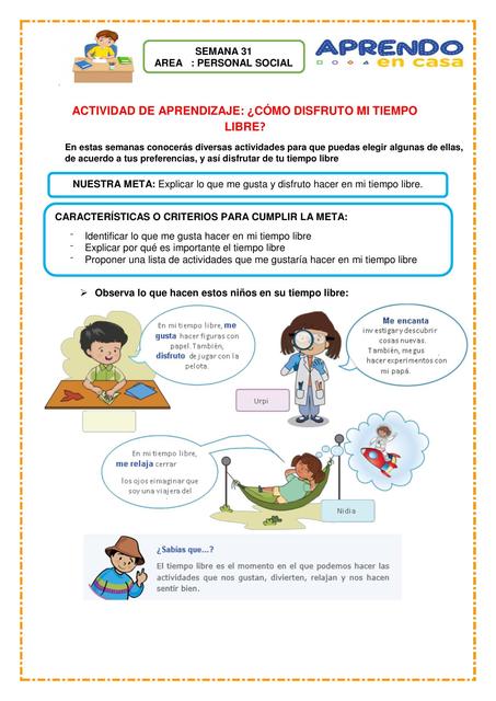 SESION DE PERSONAL SOCIAL (S31) | APRENDO EN CASA-material diario para ... SESION DE PERSONAL SOCIAL (S31) | APRENDO EN CASA-material diario para ...