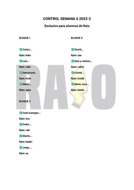 CONTROL SEMANA 6 2 Raio page 1 | Franco Paucar | uDocz