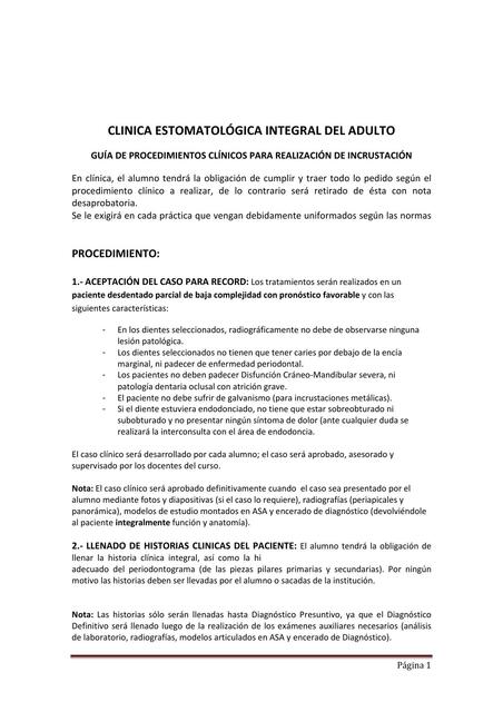 Guias de procedimientos clinicos | Bethel Heredia | uDocz