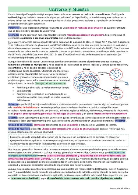 Universo y Muestra | Julieta | uDocz