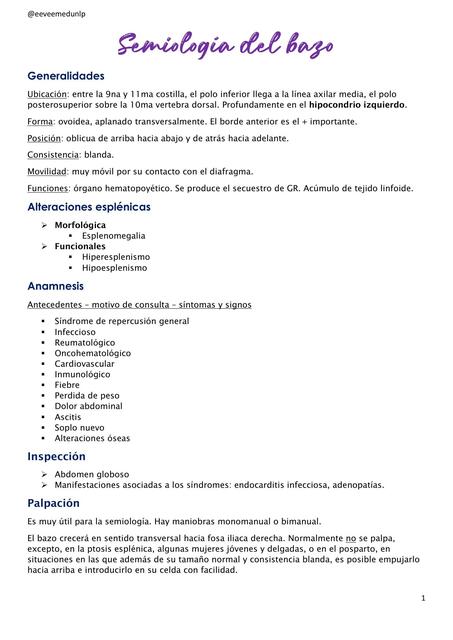 Semiología del bazo | julia | uDocz