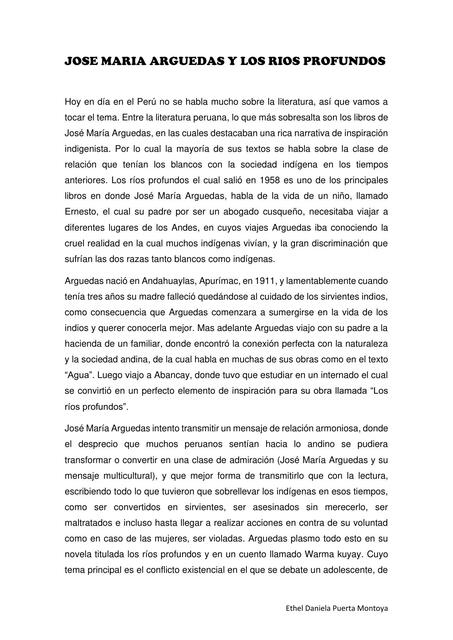 Jose María Arguedas y los ríos profundos | Brenda Queti | uDocz