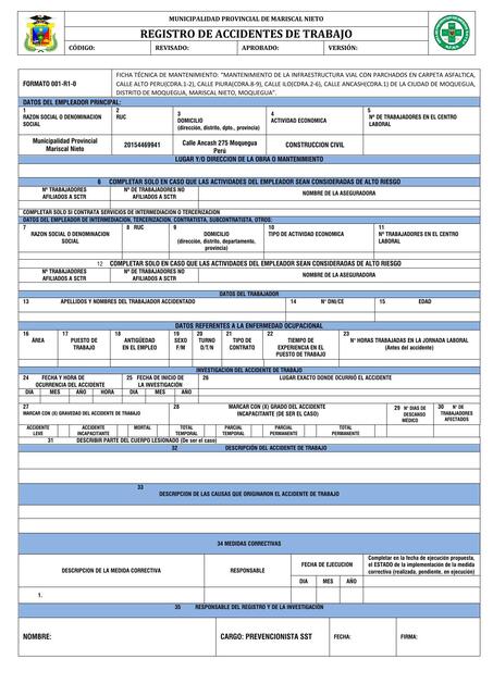 Stps Registro De Accidentes – SIAAT Sistema de Avisos de Accidentes de ...