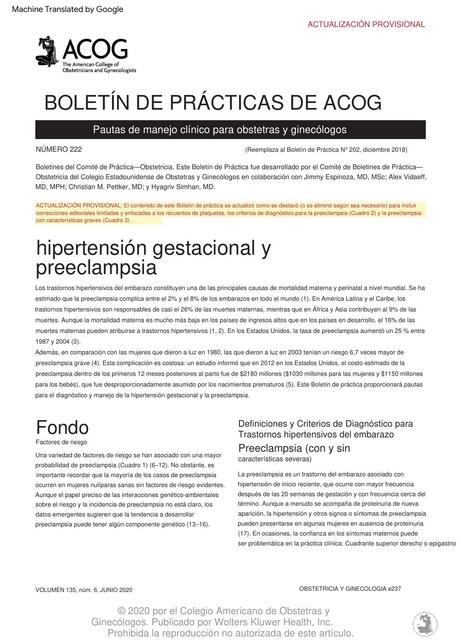 Gestational Hypertension and Preeclampsia ACOG 46 | Luismar Mendoza | uDocz