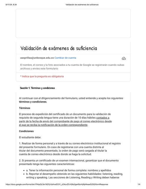 Validación de exámenes de suficiencia | uDocz
