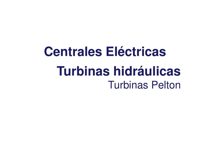 Centrales eléctricas turbinas hidráulicas | sebastian Perez | uDocz