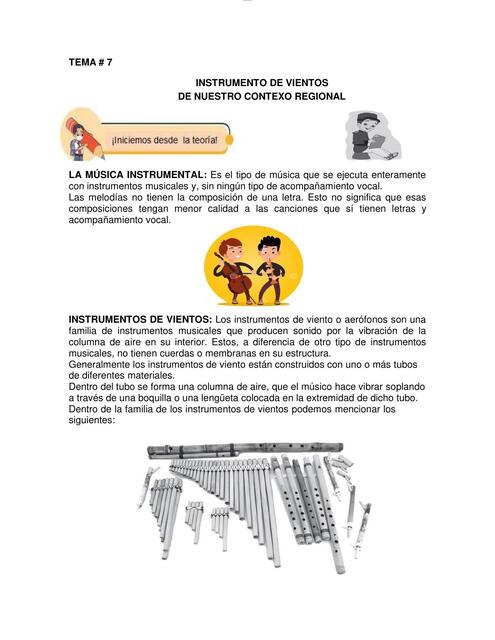 Tema 7 Instrumentos de viento | Maria Gonzales | uDocz