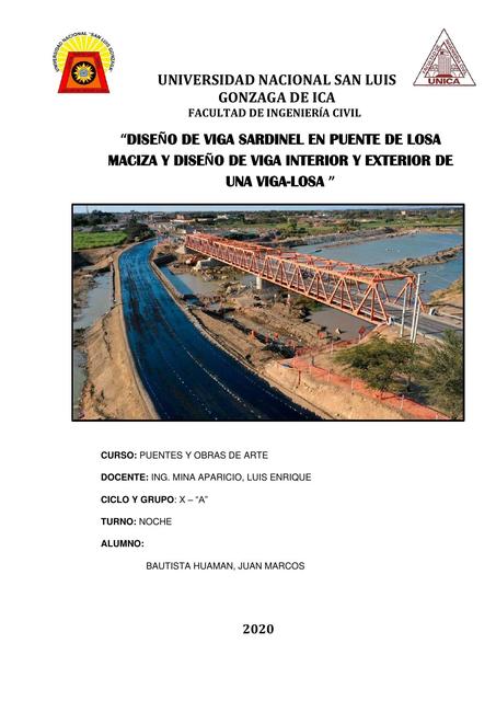 DISEÑO DE UNA VIGA SARDINEL DE UN PUENTE TIPO LOSA MACIZA Y DE UNA VIGA ... DISEÑO DE UNA VIGA SARDINEL DE UN PUENTE TIPO LOSA MACIZA Y DE UNA VIGA ...
