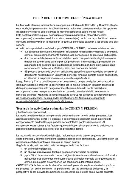 TEORIA DEL DELITO COMO ELECCION RACIONAL | Candela | uDocz