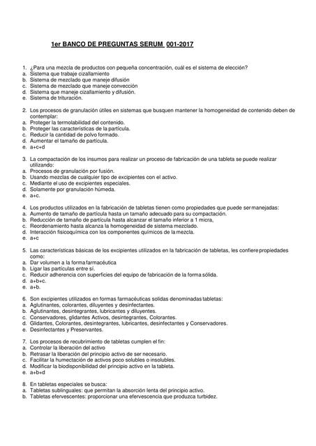 BANCO DE PREGUNTAS SERUMS 001 17 | daheyun daen | uDocz