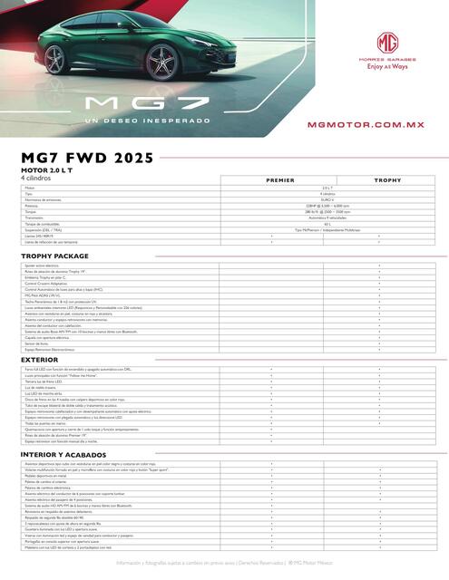 mg mg7 ficha tecnica | Diego Aaron | uDocz