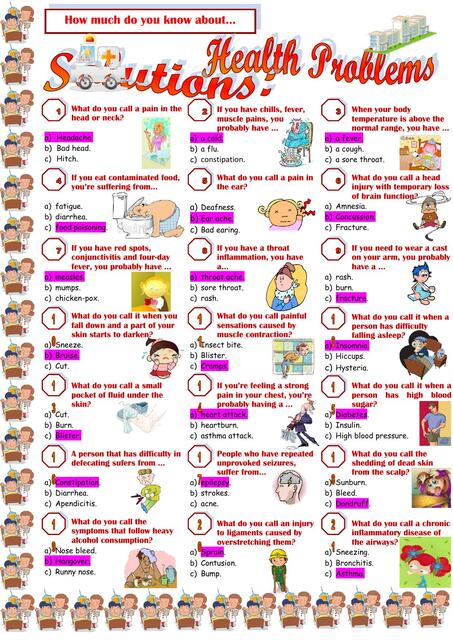 health problemsquiz fun activities games games | Esmeralda | uDocz