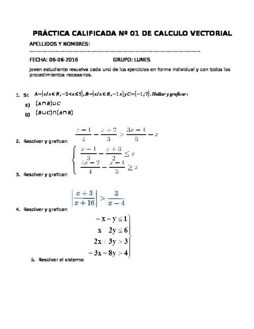 Práctica Calificada Nº 01 De Calculo Vectorialb.Docx | Jose Carlos Huamani Quicaño | uDocz