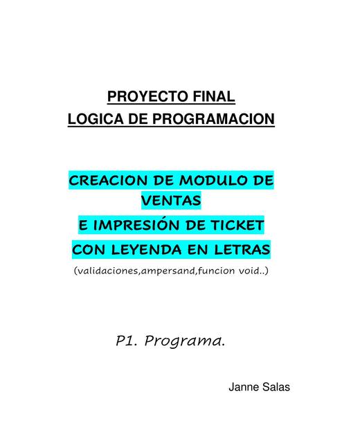 P1. Modulo de Ventas en C++ | Janne | uDocz