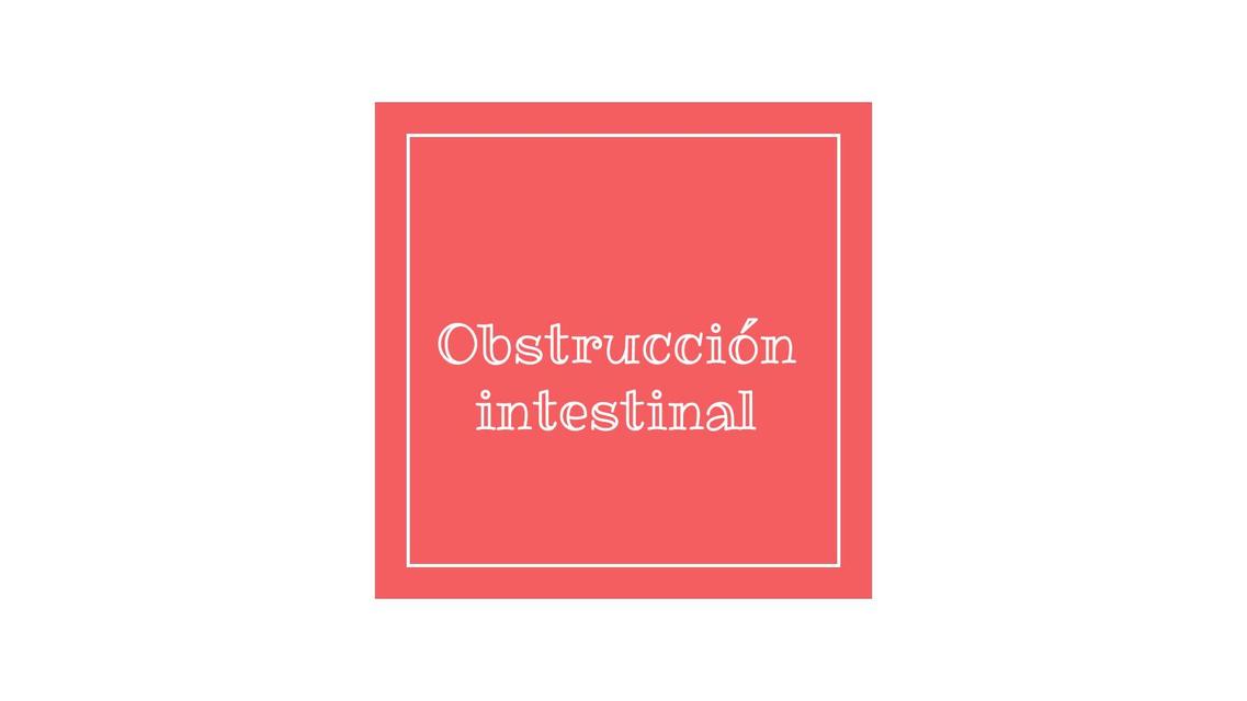 Obstrucción Intestinal | Carolina López | uDocz