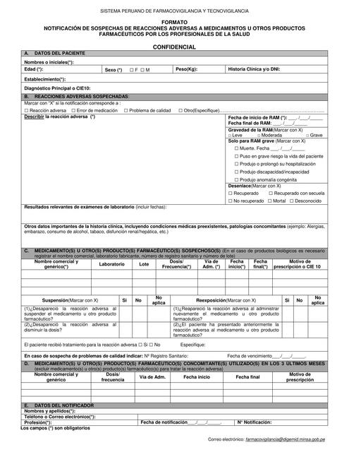 Formato de notificaci n de reacciones adversas 1 | Cathaleya Santivales | uDocz