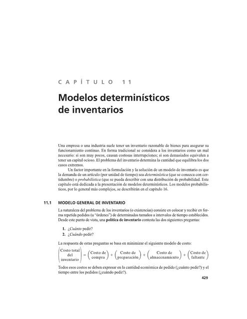 CAPITULO 11: MODELOS DETERMINÍSTICOS DE INVENTARIO | Ramos Castrejón ...