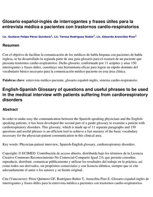 Glosario español inglés | studiosingles1 | uDocz