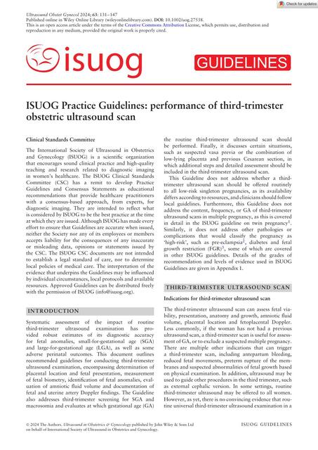 ISUOG third trimester 1 | Diana Laura Elías Rendón | uDocz